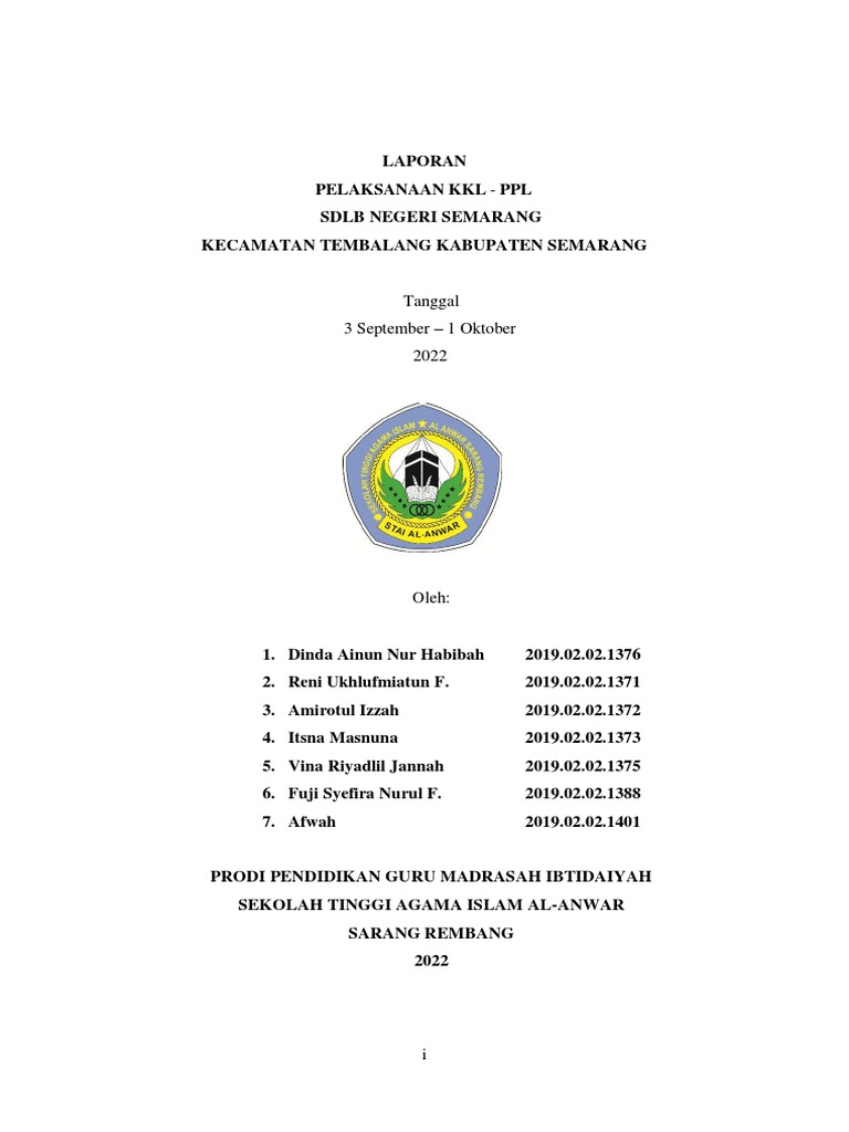 Revisi Laporan KKL-PPL SLB N Semarang Kelompok 10 | PDF