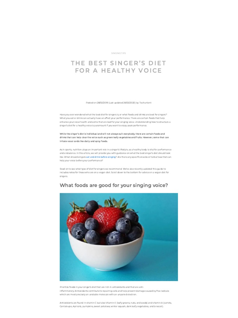 The Best Singer's Diet For A Healthy Vocals - Mustggg Read !! | PDF ...