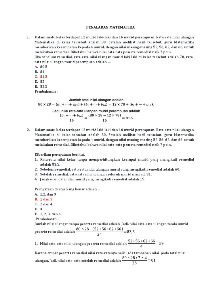 Contoh Penalaran Matematika | PDF
