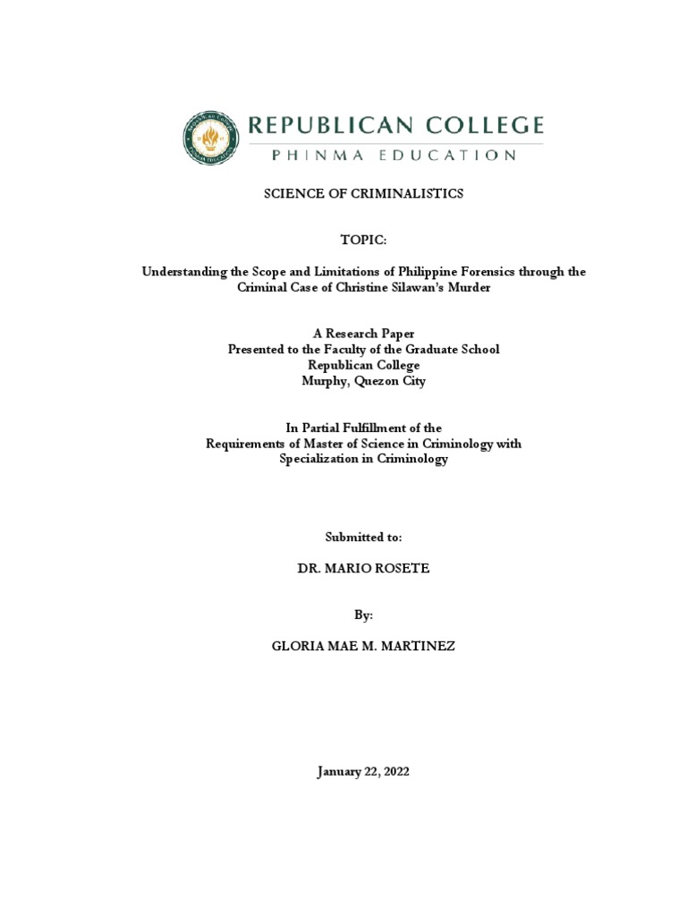 Forensics Research Paper | PDF | Forensic Science | Science