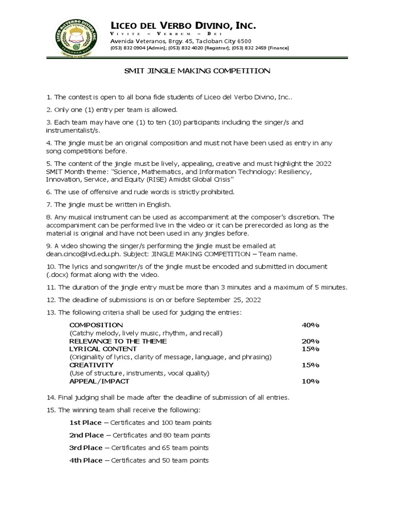 SMIT Jingle Making Mechanics | PDF | Performing Arts
