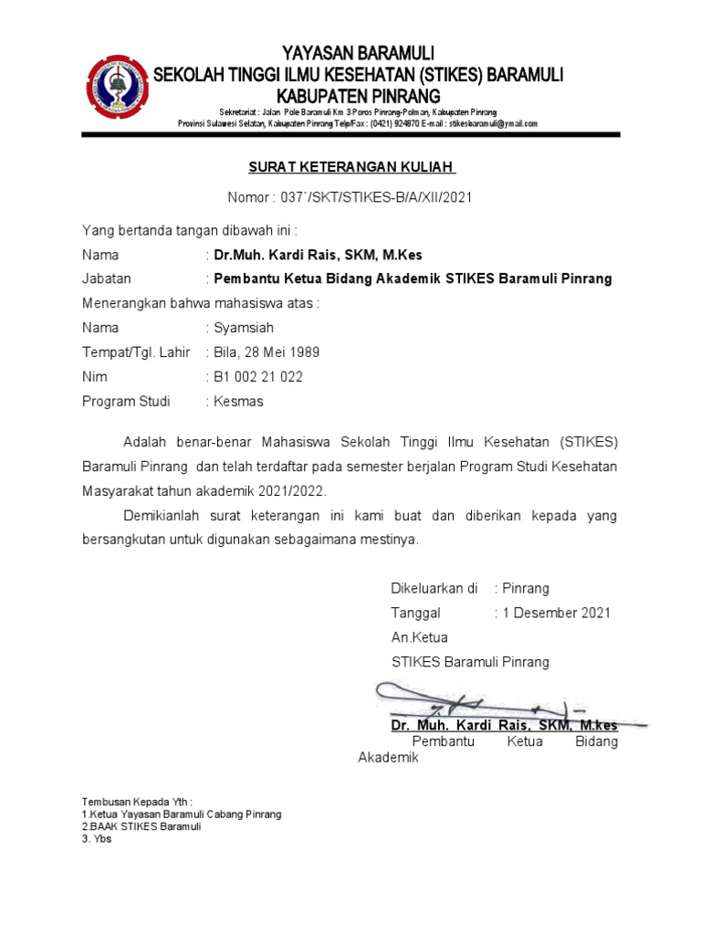 Surat Lulus PMB | PDF