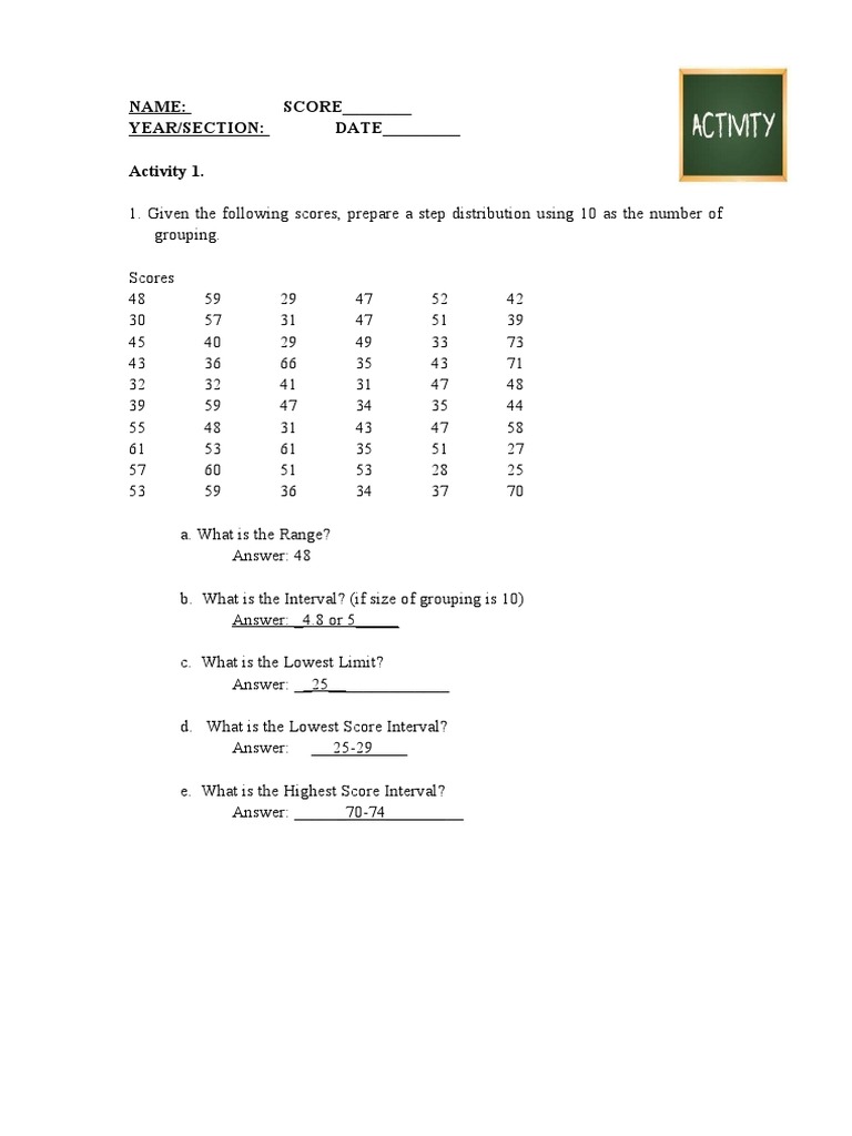 Lesson 6 - Activity 1 | PDF | Histogram | Sampling (Statistics)