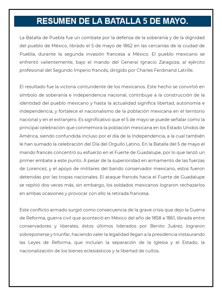 La victoria mexicana del 5 de mayo de 1862: La Batalla de Puebla y su ...