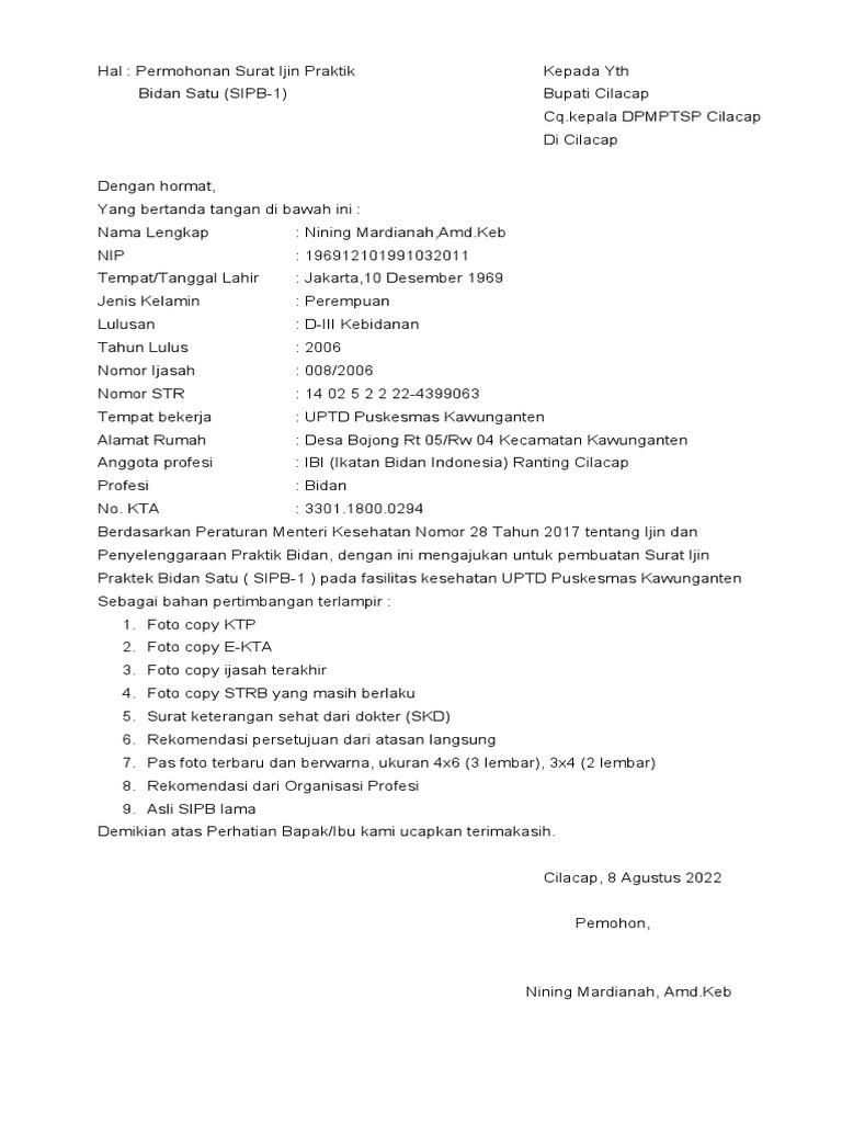 Permohonan SIPB | PDF