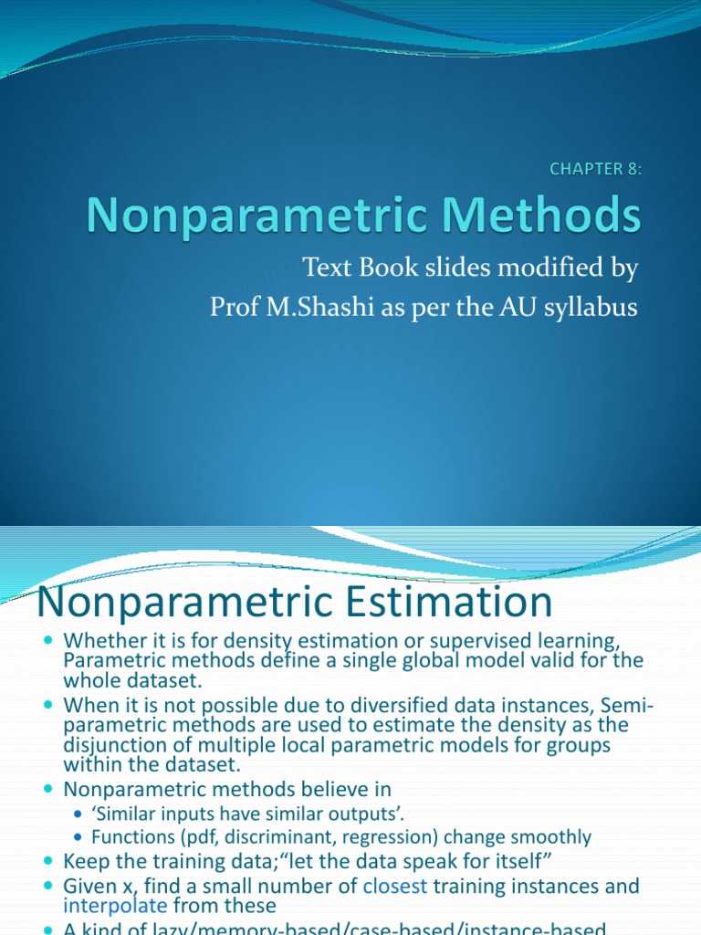 Non Parametric Methods 8 Pdf Histogram Regression Analysis