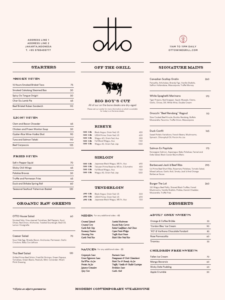 Otto Menu v2 | PDF | Salad | Sauce