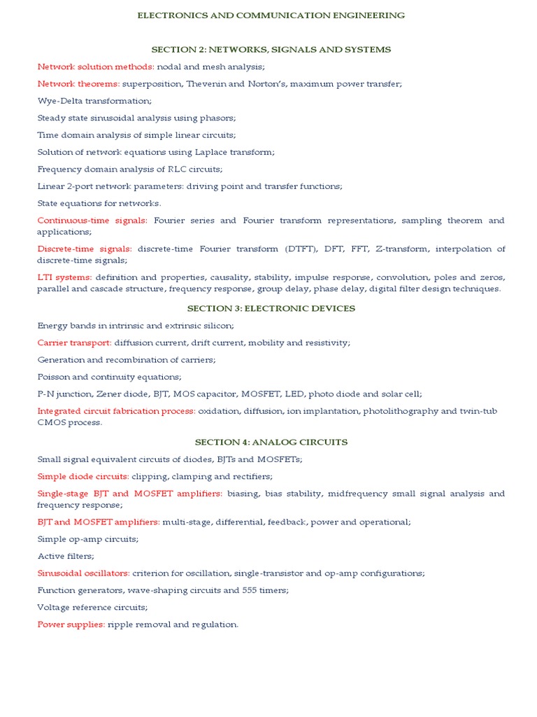 APRCET Syllabus | PDF | Electronic Engineering | Computer Science