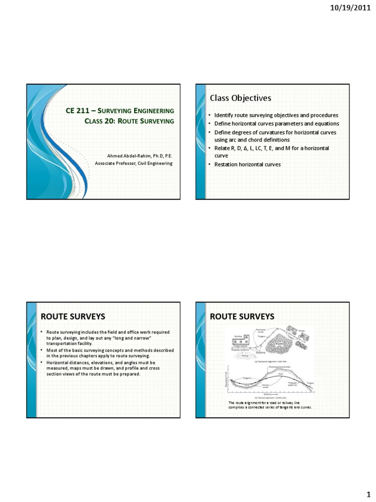 Route Surveying & Horizontal Curves | PDF | Surveying | Curve