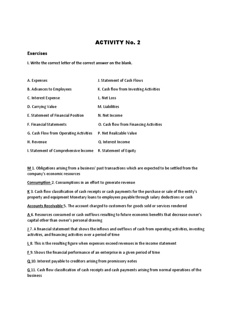 Accounting Concepts and Exercises | PDF | Balance Sheet | Equity (Finance)
