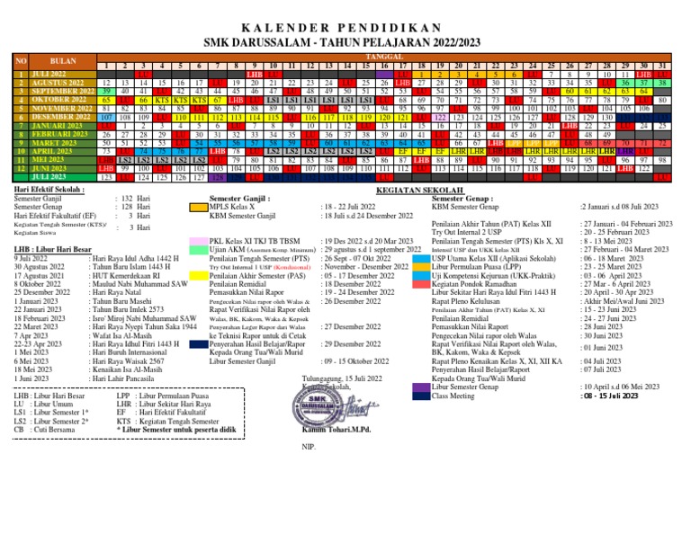 Kalender Pendidikan SMK 2022/2023 | PDF