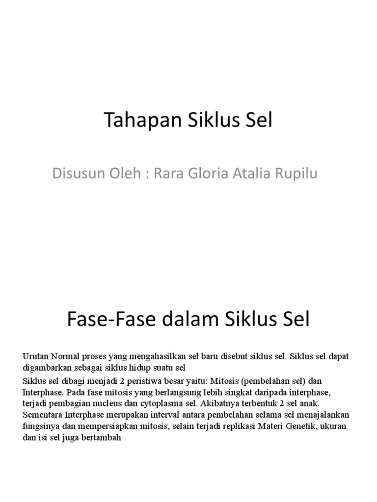 Tahapan Siklus Sel | PDF | Pengembangan Diri | Kesehatan Holistik