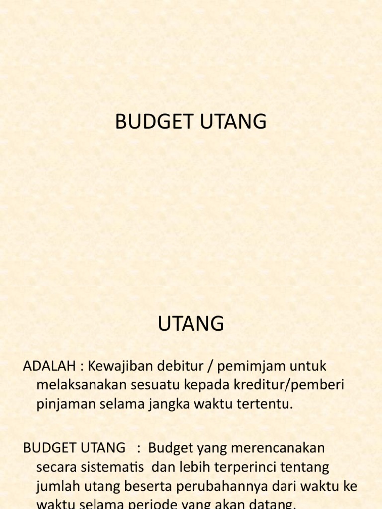 Budget Utang | PDF