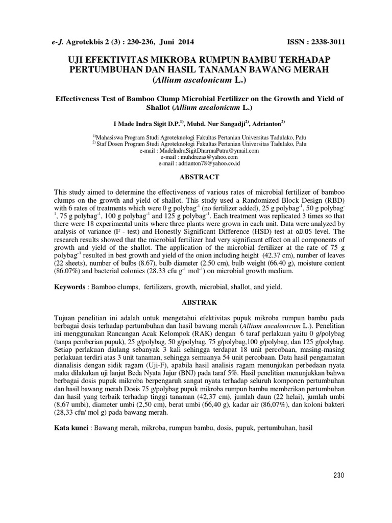 Uji Efektivitas Mikroba Rumpun Bambu | PDF | Earth Sciences | Horticulture