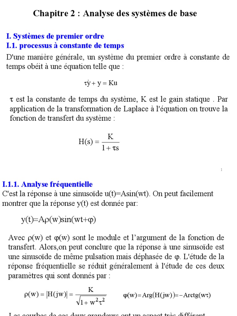 Chapitre 2 Analyse Des Systèmes de Base (1) | PDF | Décibel | Théorie des systèmes
