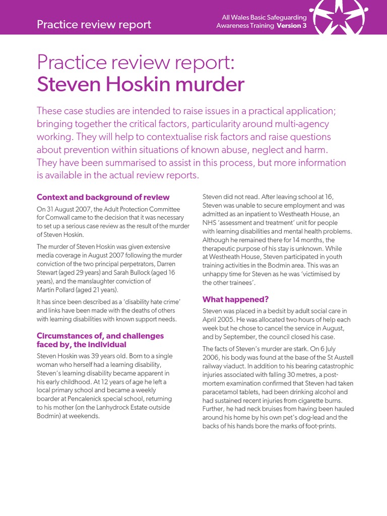 Steven Hoskin Practice Review | PDF | Child Protection | Health Sciences