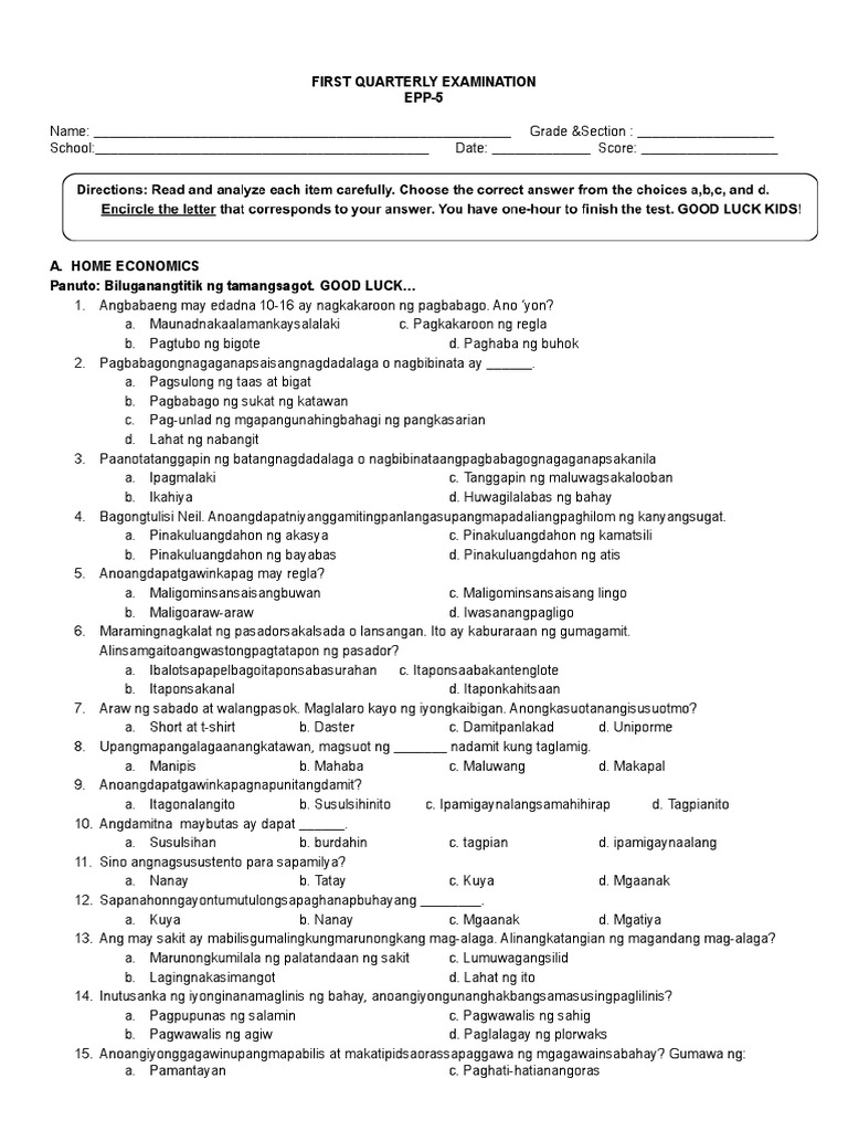 PT - Epp 5 - Q1 | PDF