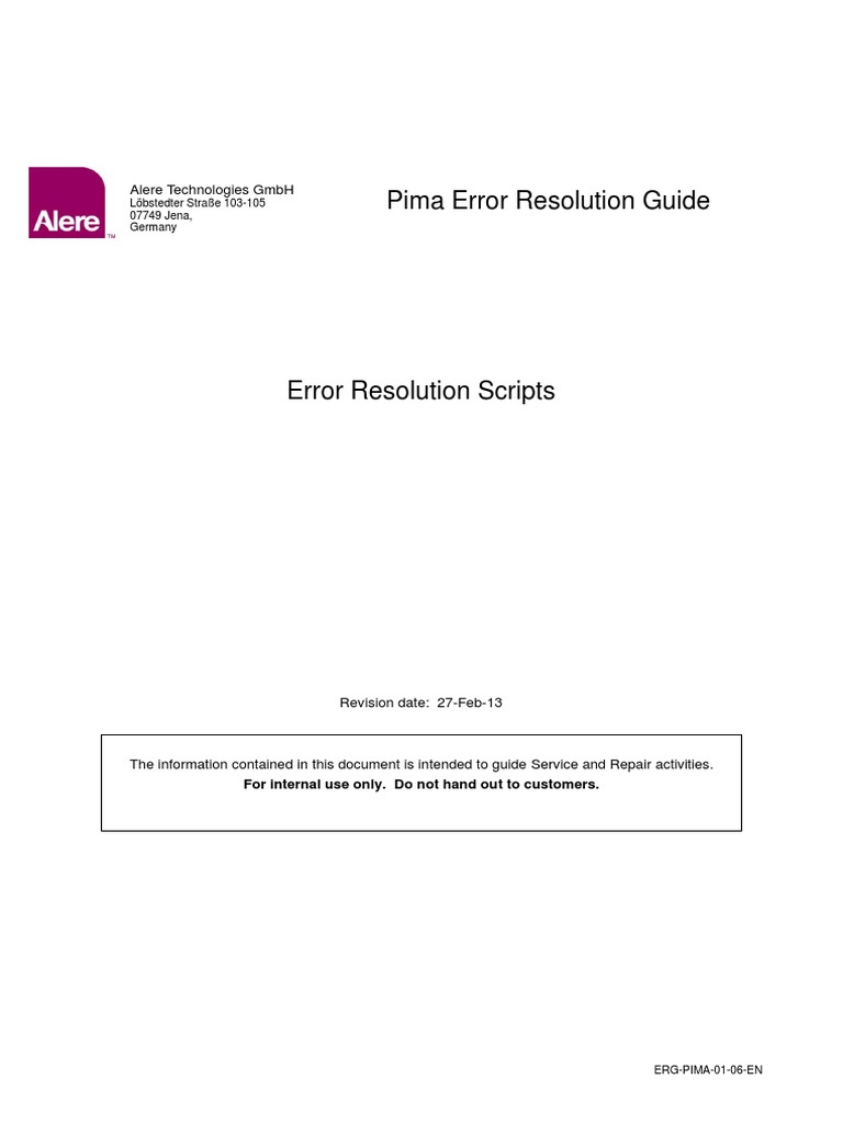 ERG PIMA 01 06 en Error Resolution Scripts | PDF | Computing