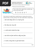 Capital Letters Full Stops Question Marks Worksheet Class2 | PDF