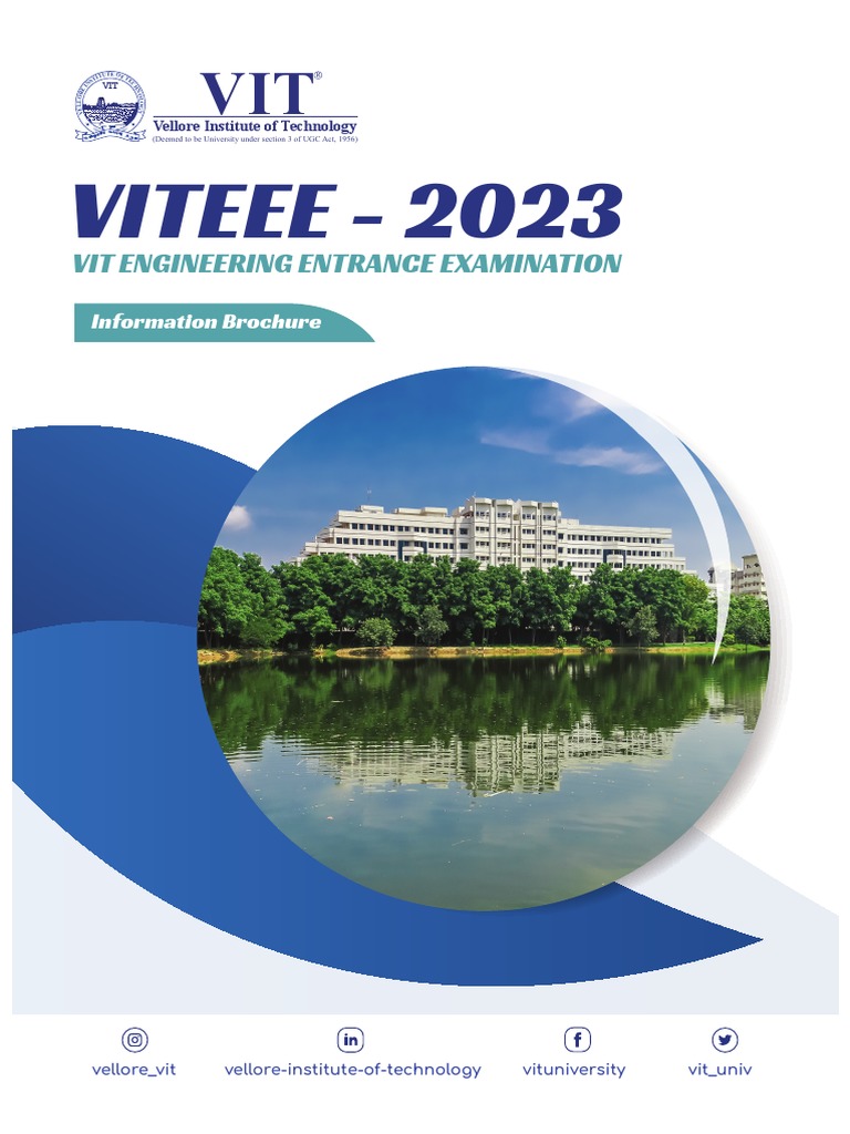 VITEEE 2023 Information Brochure | PDF | Computer Science | Engineering