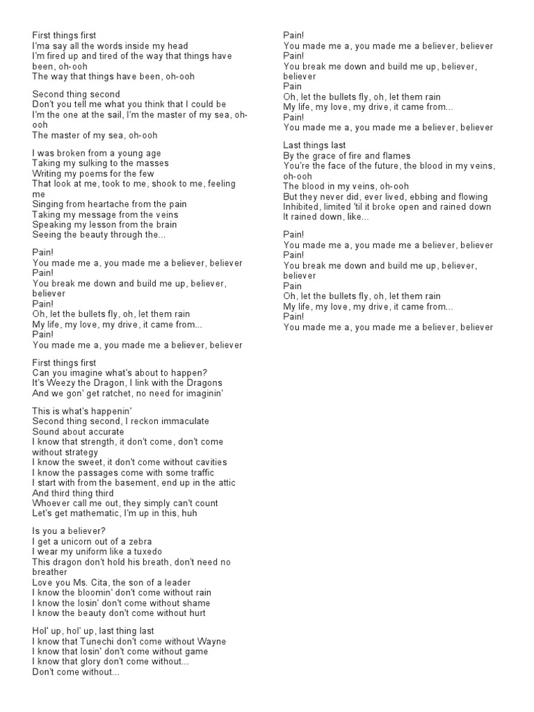 Believer (Imagine Dragons) - 2017 | PDF