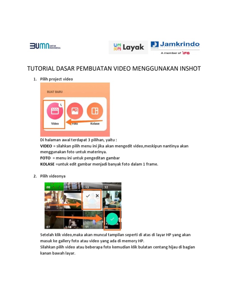 Tutorial Dasar Inshot | PDF