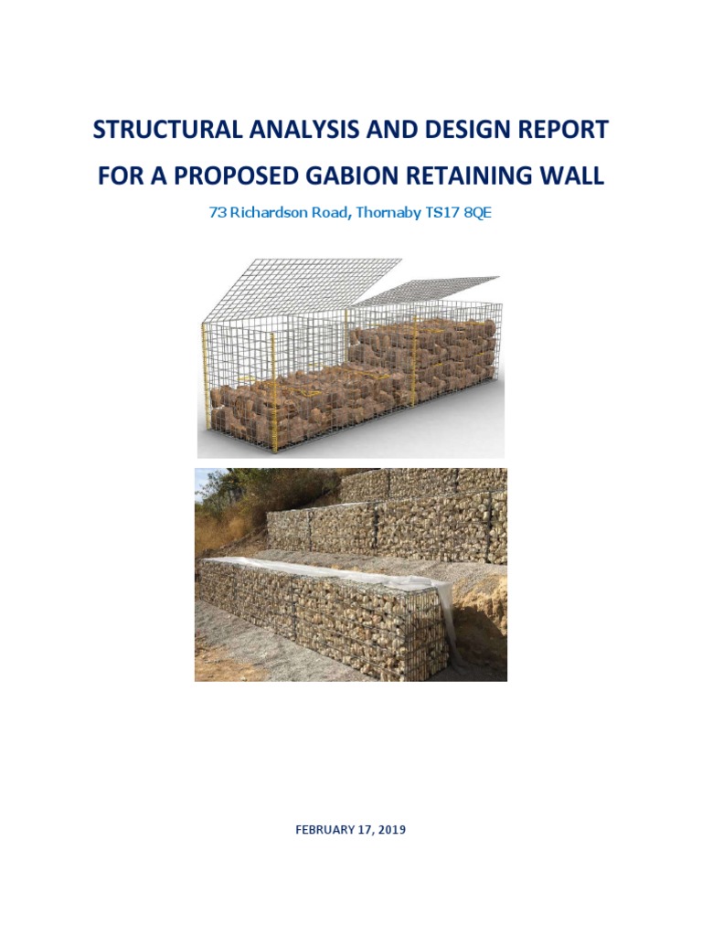 Two Gabion Wall Design | PDF | Friction | Applied And Interdisciplinary Physics
