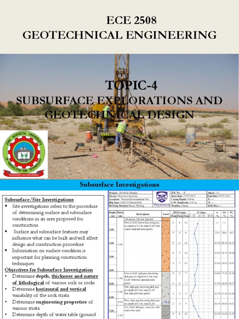 Topic-4 Subsurface Investigations and Geotechnica Eng Design | PDF ...