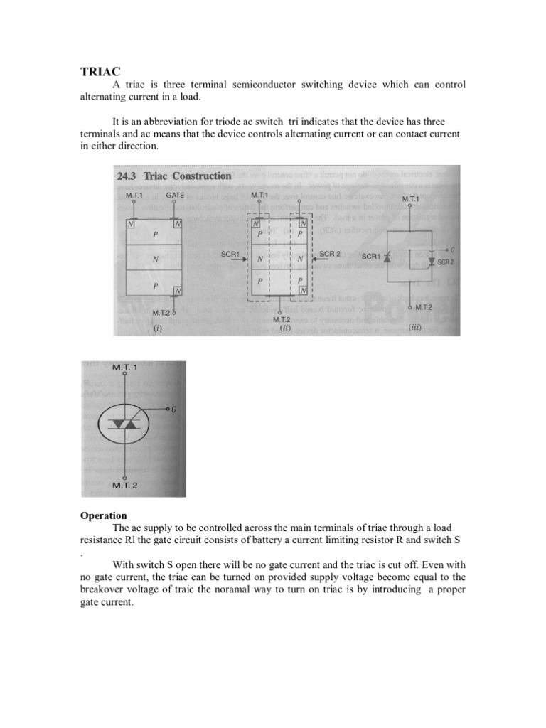 Thyristor and Triac Overview | PDF