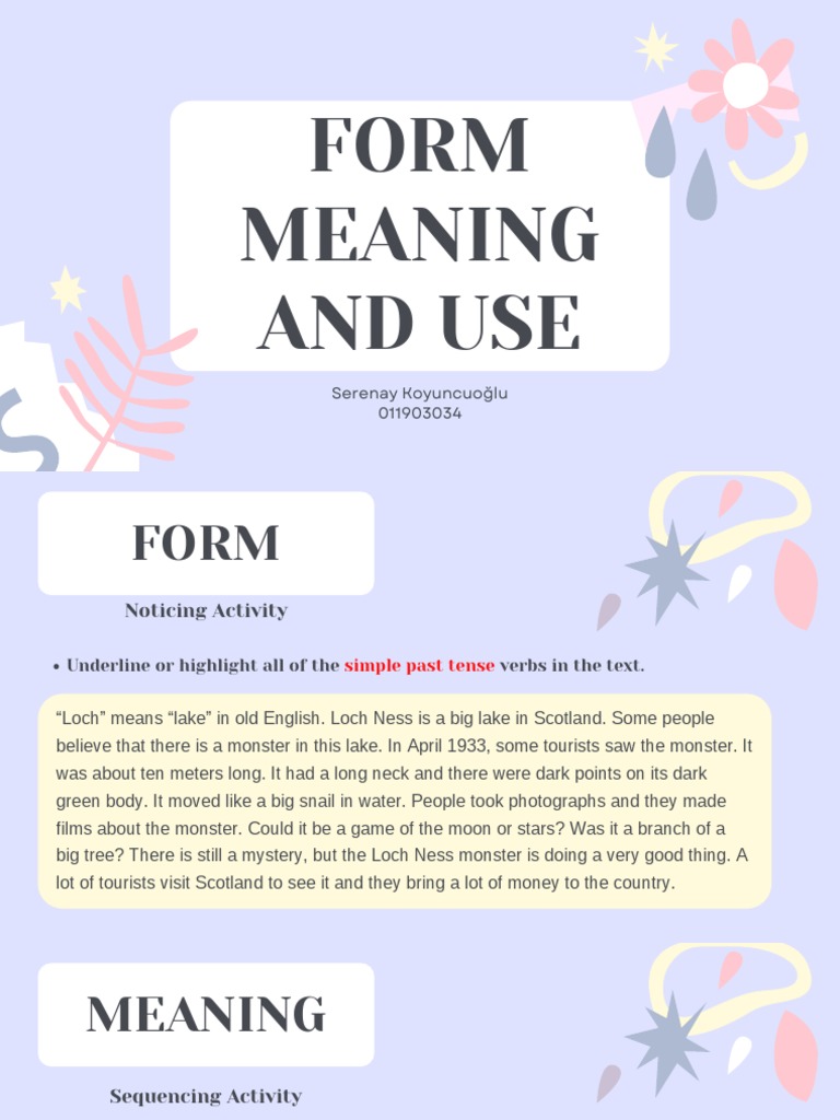 Form, Meaning and Use Activity | PDF | Science & Mathematics