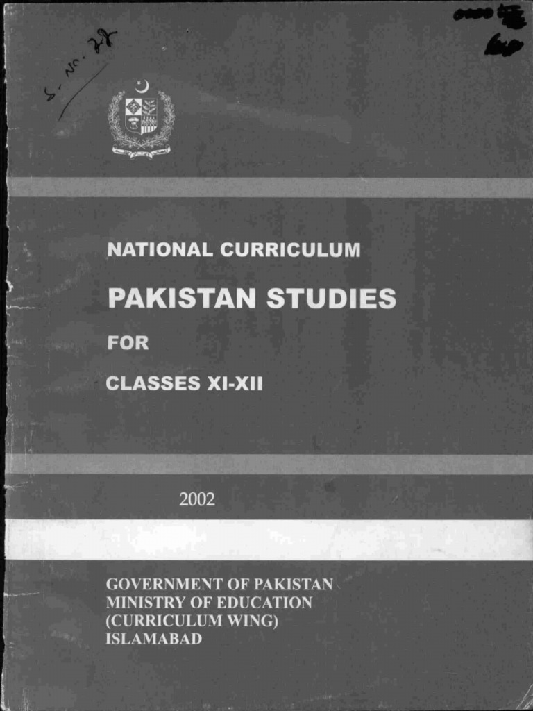 National Curriculum Pakistan Studies For Classes (XI-XII) .2002 | PDF ...