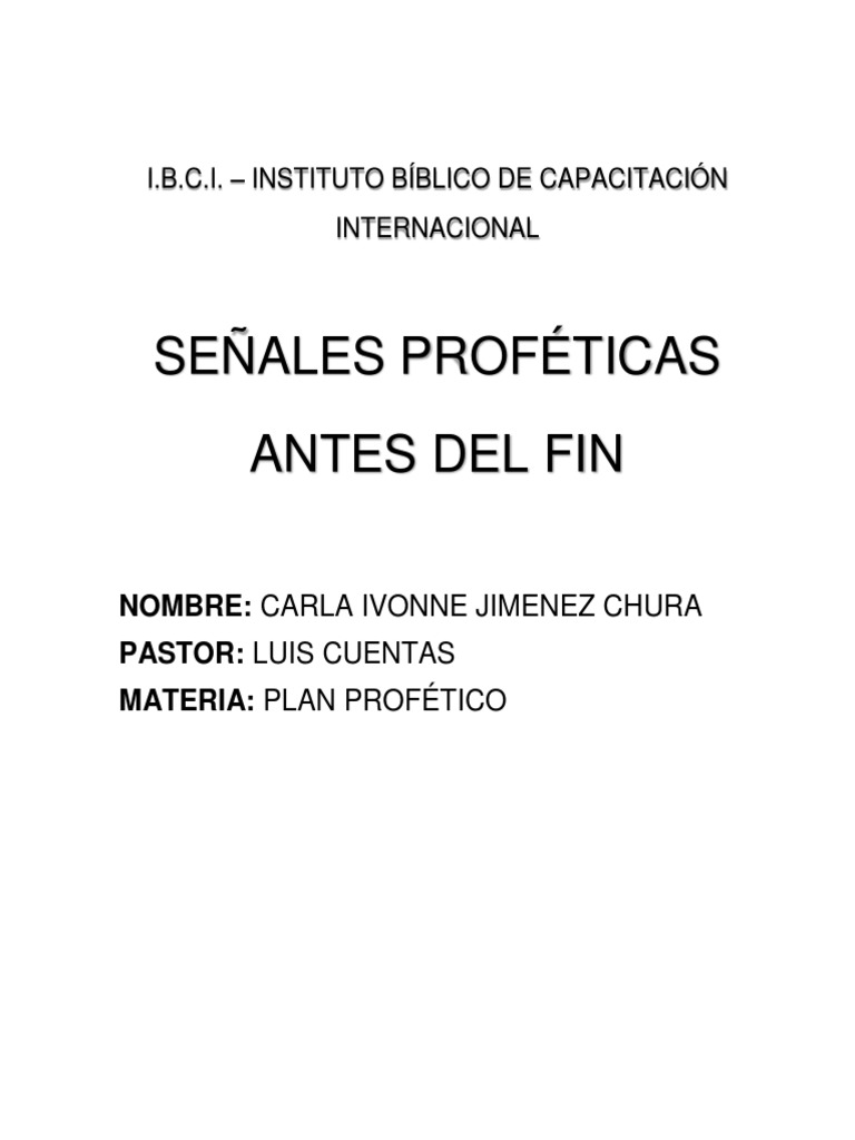 Señales Antes Del Fin | PDF | Jesús | Cristo (título)