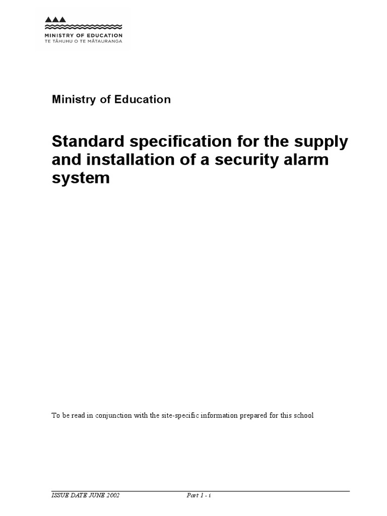 Standard Specification For Security Alarms | PDF | Security Alarm ...