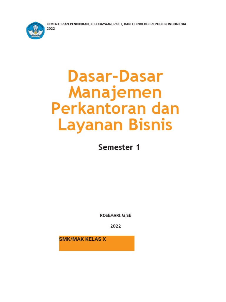 Manajemen Perkantoran Layanan Bisnis KLS X Sem 1 | PDF