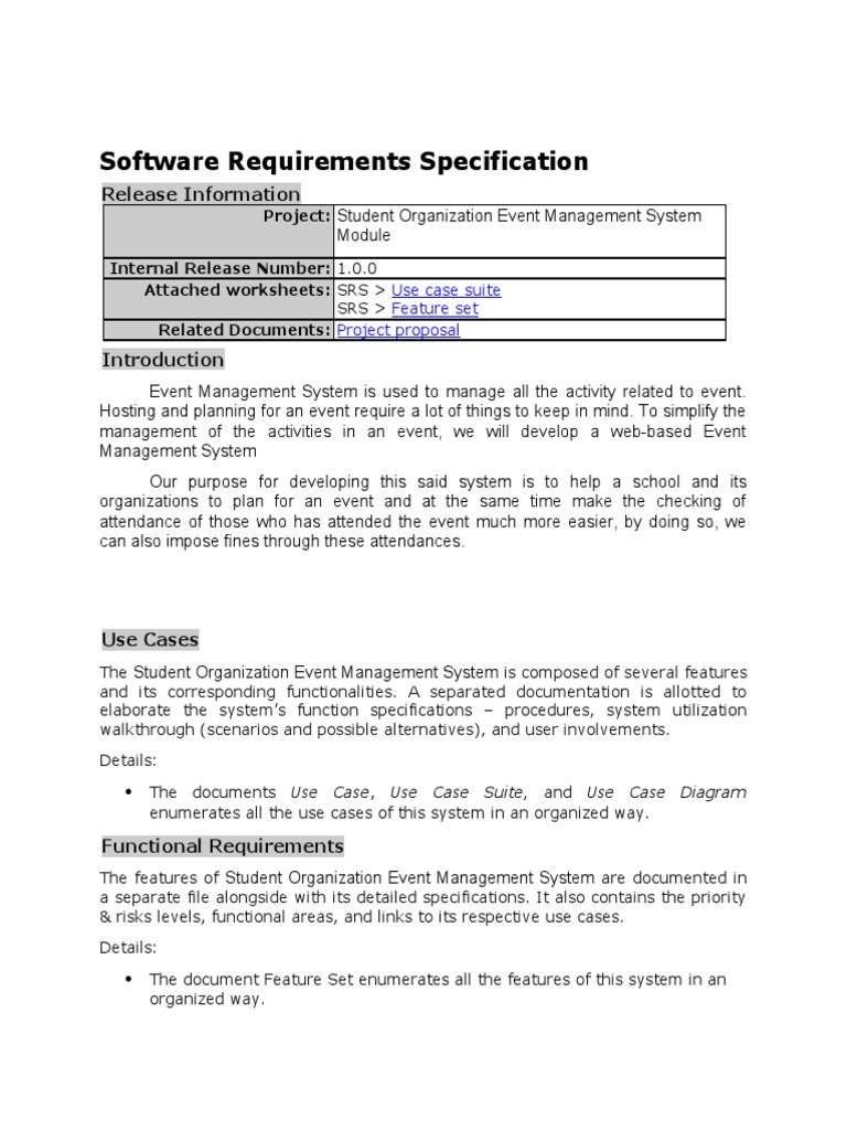 SRS Use Case Study | PDF | World Wide Web | Internet & Web SRS Use Case Study | PDF | World Wide Web | Internet & Web