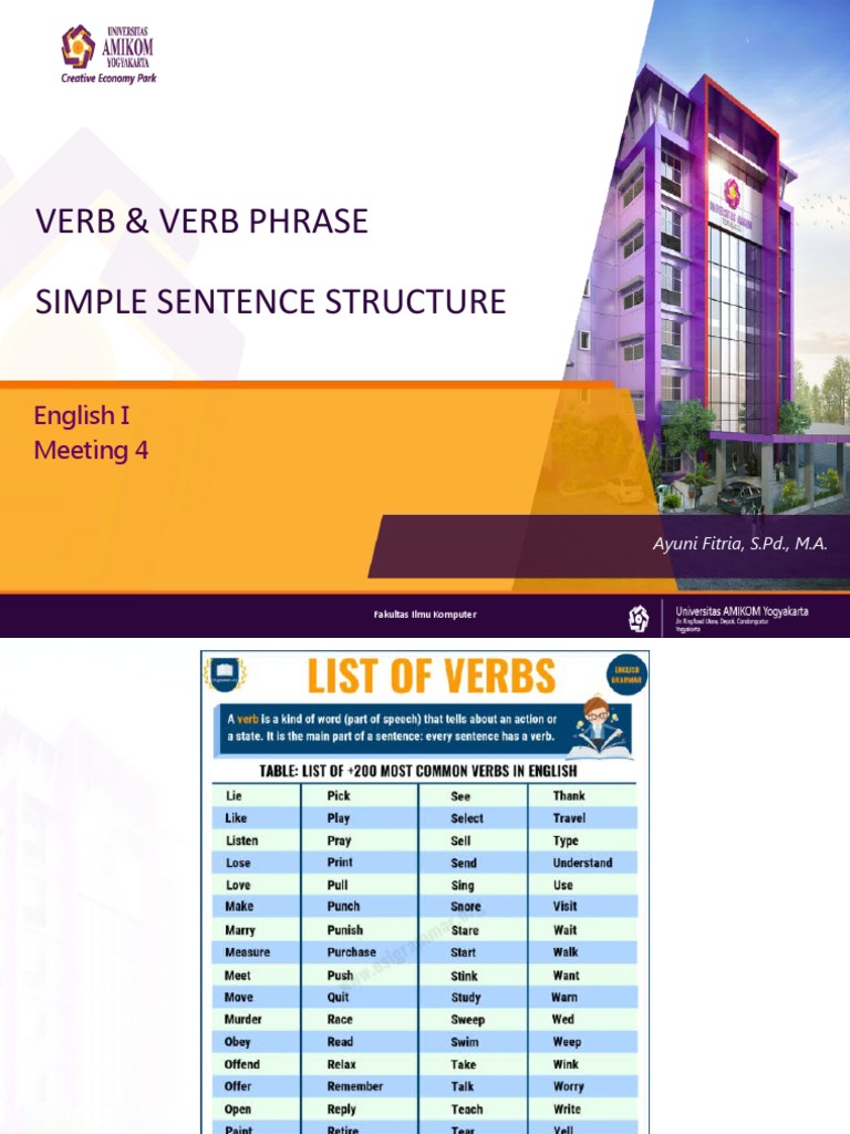 Verb Verb Phrase (ST008) | PDF