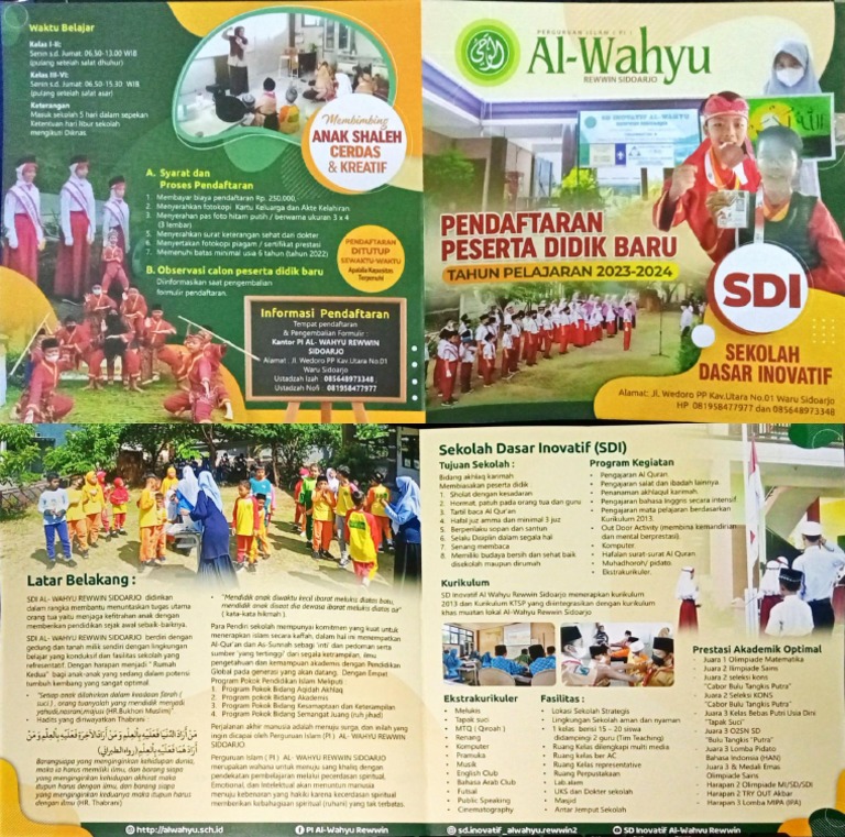 Brosur SD Inovatif Al-Wahyu Rewwin 2022-2023 | PDF