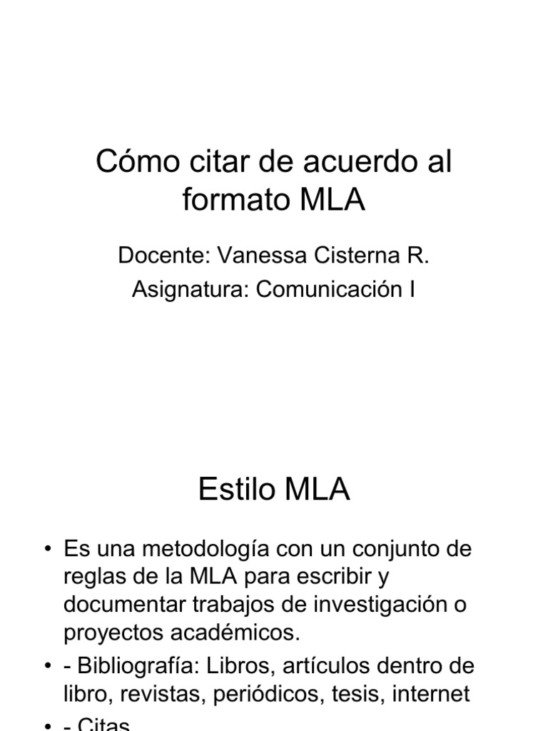 Cómo Citar de Acuerdo Al Formato MLA | PDF | Bibliografía