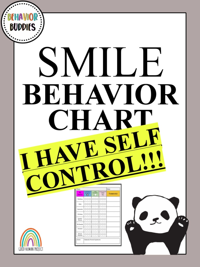 Self-Control Behavior Chart | PDF | Self-Management | Self Control