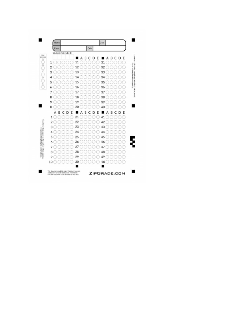 Scantron Template | PDF