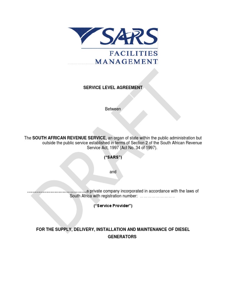 Service Level Agreement Template Sars | PDF | Invoice | Non Disclosure ...