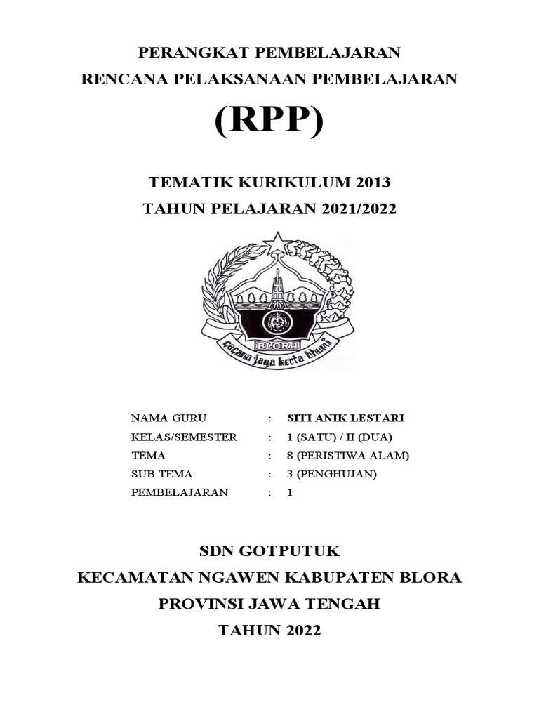RPP Tema 8 K1 | PDF