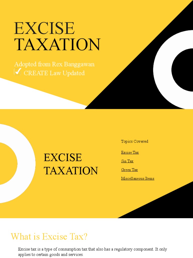 Excise Taxation 2021 Updated | PDF | Excise | Taxation Excise Taxation 2021 Updated | PDF | Excise | Taxation