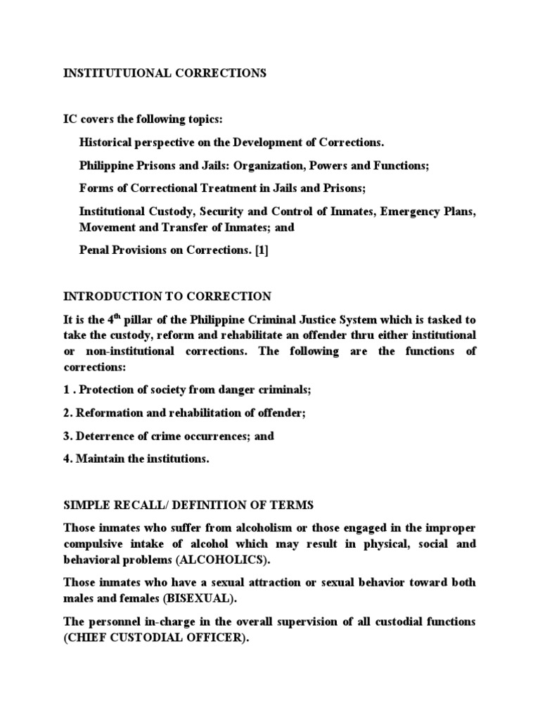 Institutional Correction Reviewer | PDF | Prison | Prisoner
