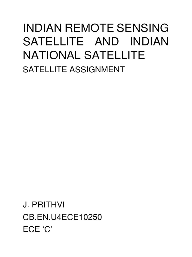 Indian Remote Sensing Satellite Descargar Gratis Pdf Satellite Flight