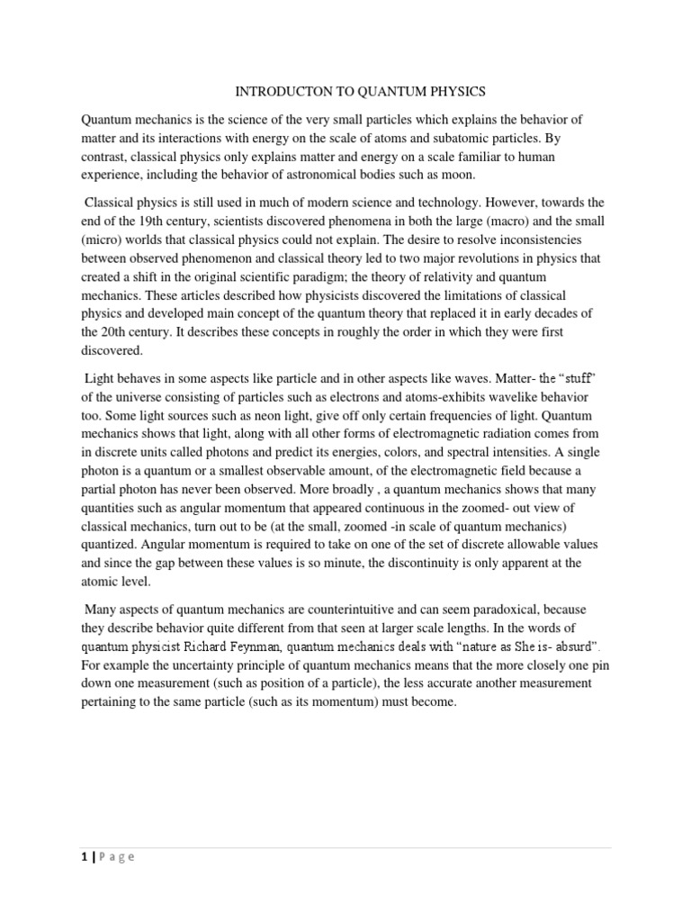 Quantum Physics Basics Foundation | PDF | Photoelectric Effect ...