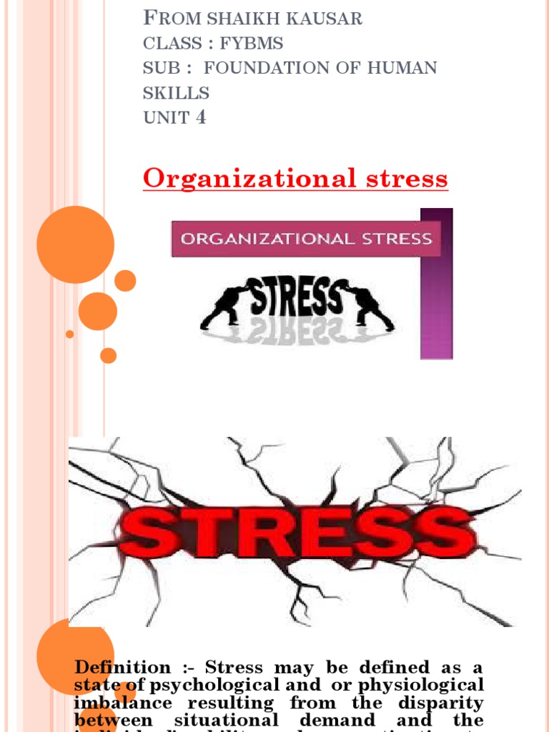 OB Unit-4 B | PDF | Occupational Stress | Stress (Biology)