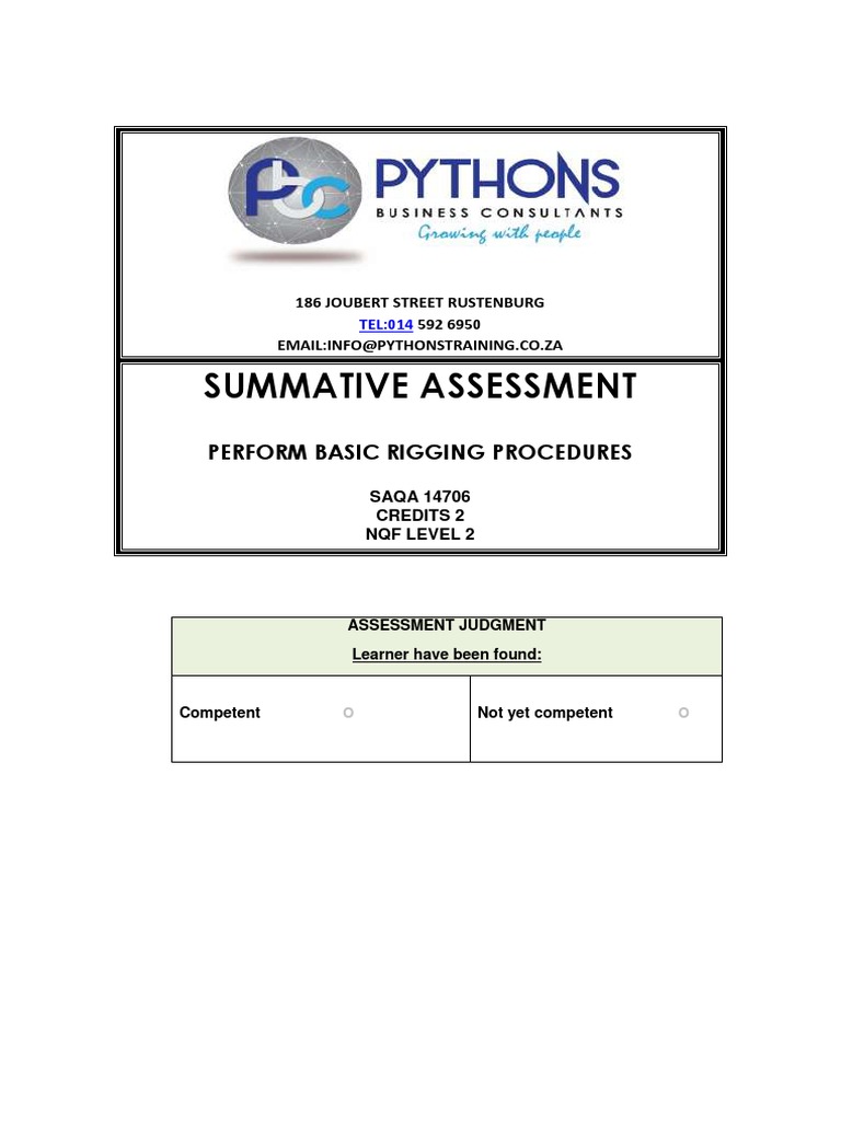 Basic Rigging Test Final Pdf