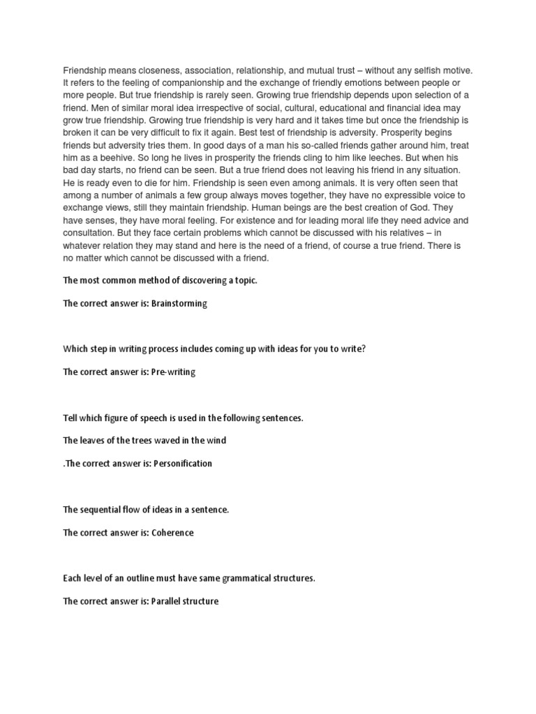 Engl 112 Reading and Writing Skills | PDF | Friendship | Force