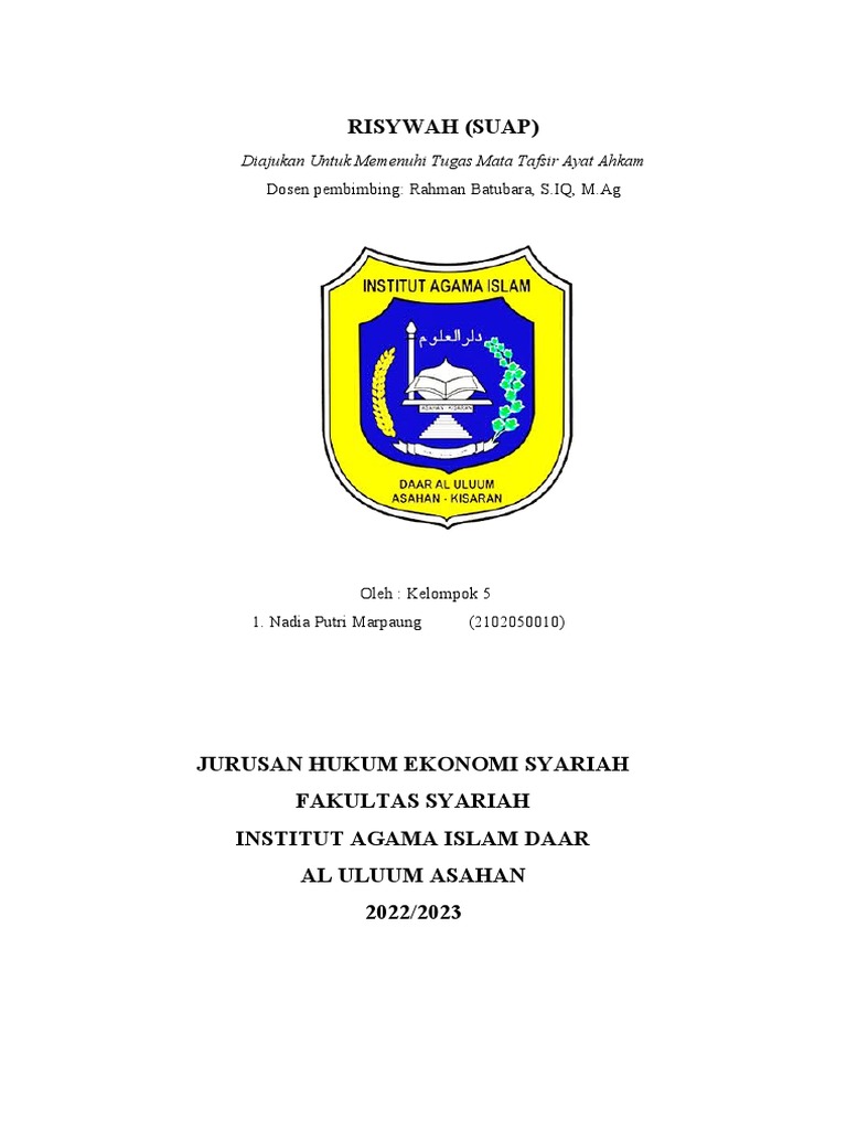 Memahami Risywah: Suap dalam Hukum Islam | PDF | Ilmu Sosial | Agama ...